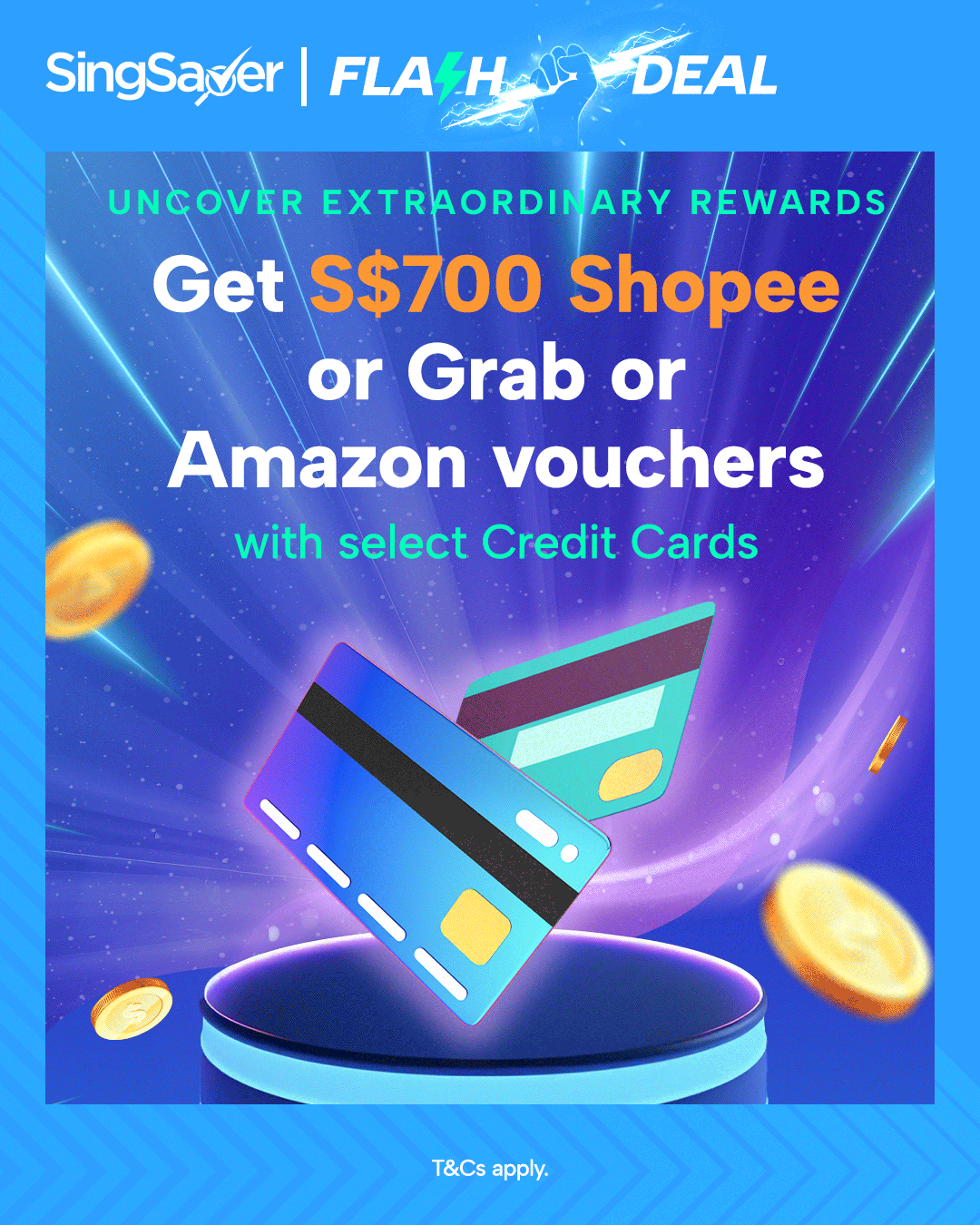 SingSaver Credit Card Flash Deal: Get S$700 Vouchers With Citi, HSBC or SCB!